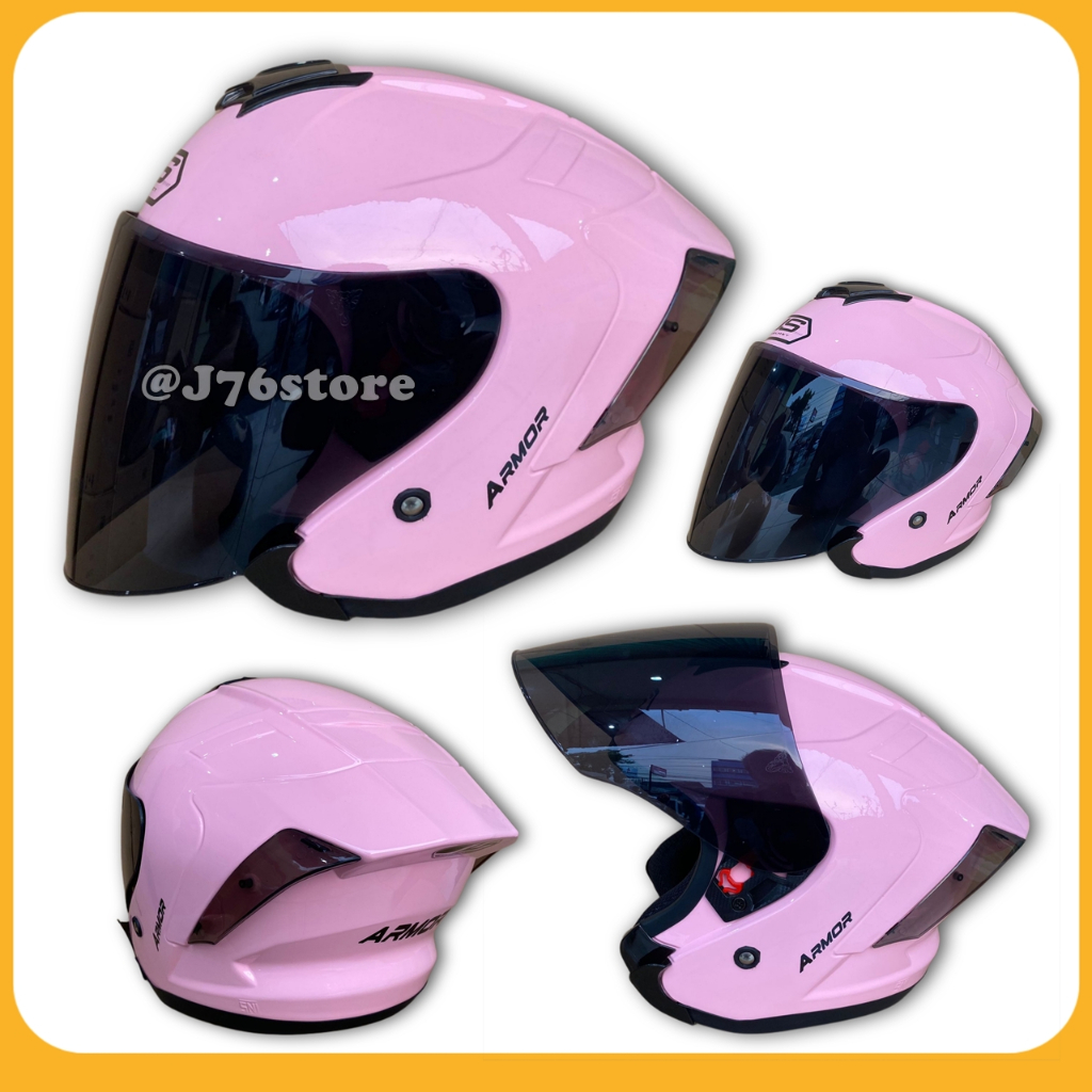 Jual Helmets Sepeda Motor Half Face Js Armor Yakuza Solid Polos ...