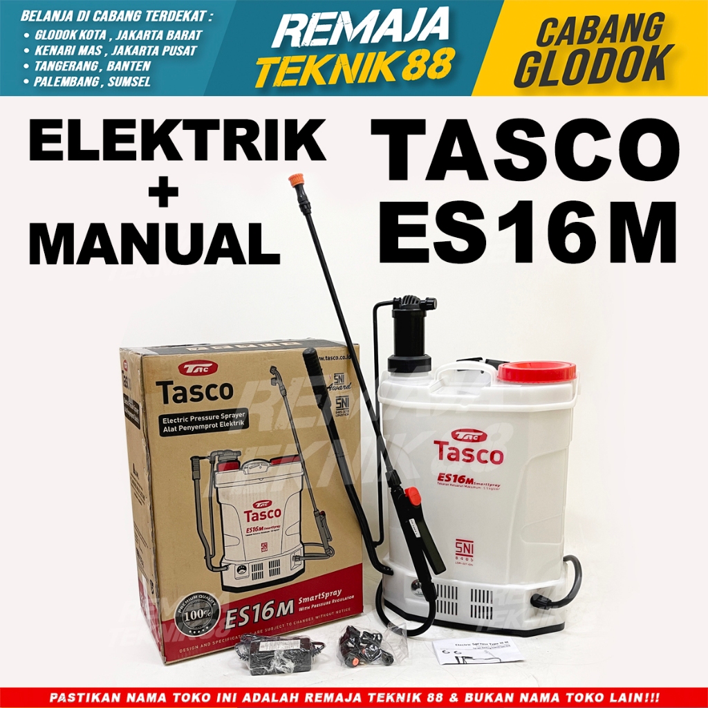 Jual ALAT SEMPROT PESTISIDA SPRAYER ELEKTRIK MANUAL TASCO 2 IN 1 ES 16 ...
