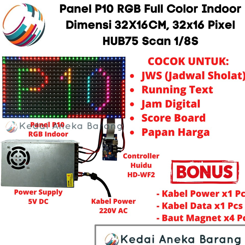 Jual JDXP6699 Panel Module Modul LED P10 Running Text SMD RGB Indoor ...