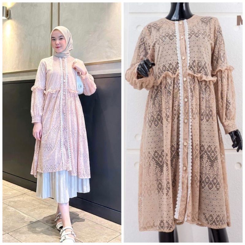 Jual Outer Brukat Cardigan Brokat Lengan Panjang atasan outher brukat ...