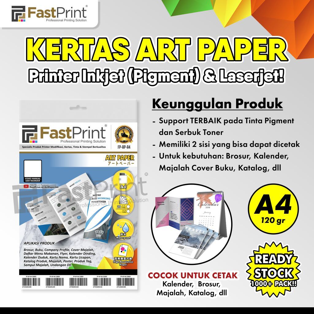 Jual Fast Print Kertas Art Paper Glossy Kertas Brosur A4 120 Gram ...