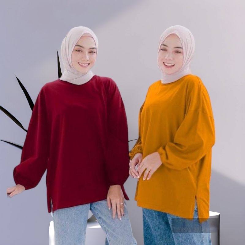 Jual Atasan Oversize ld130 Lengan Panjang Ld130 Oblong Polos Jumbo ...
