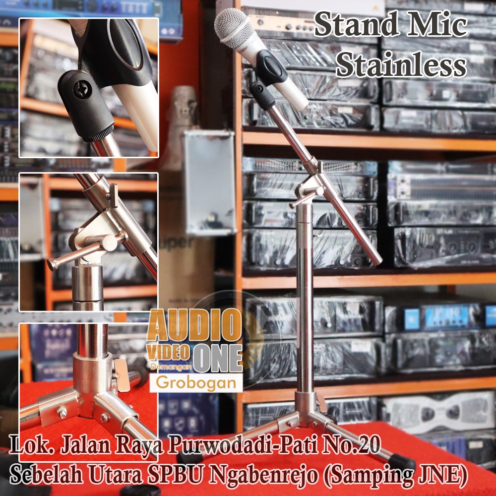 Jual Stand Mic Pendek Stainless Full 30 cm Stend Mik Tiang Microphone ...