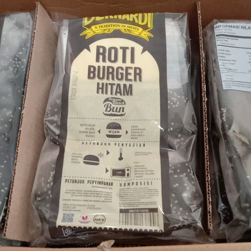 Jual Roti Burger Wijen Hitam Benardi isi 6 pcs | Shopee Indonesia