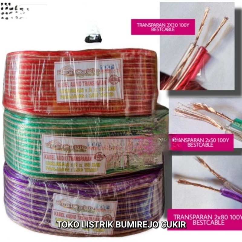 Jual Kabel listrik transparan 2x30, 2x50 dan 2x80 per 10 meter | Shopee ...