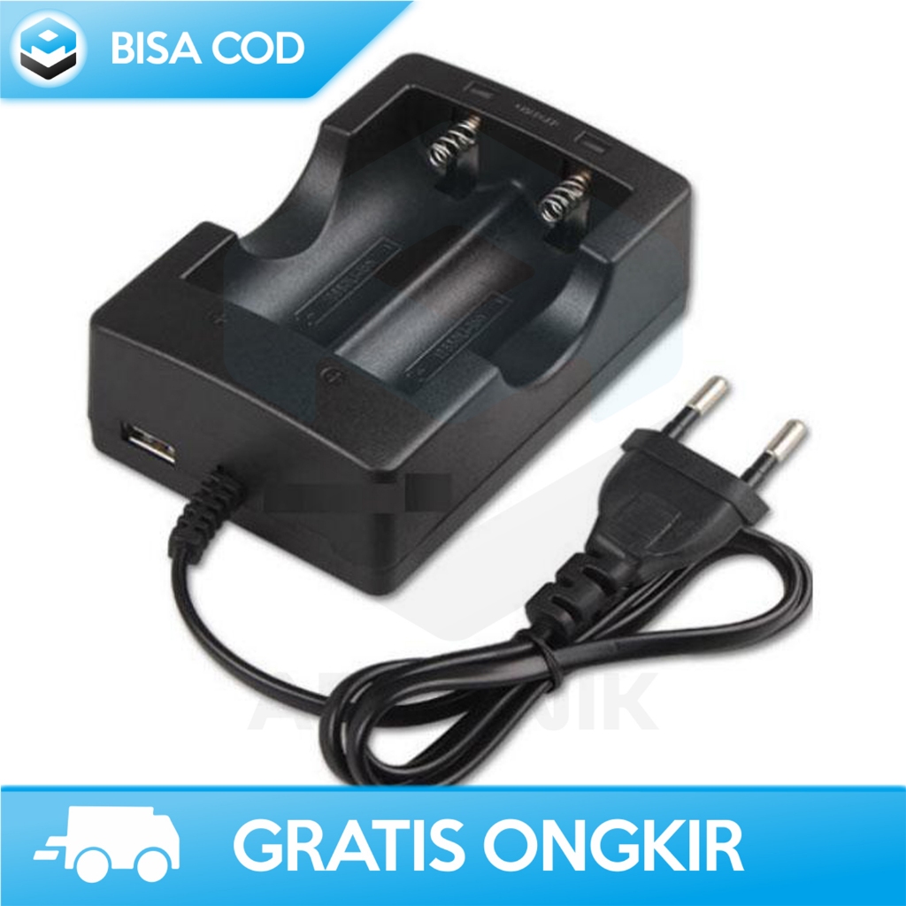 Jual CHARGER BATERAI 18650 26650 USB PORT 2 SLOT FAST CHARGING ...