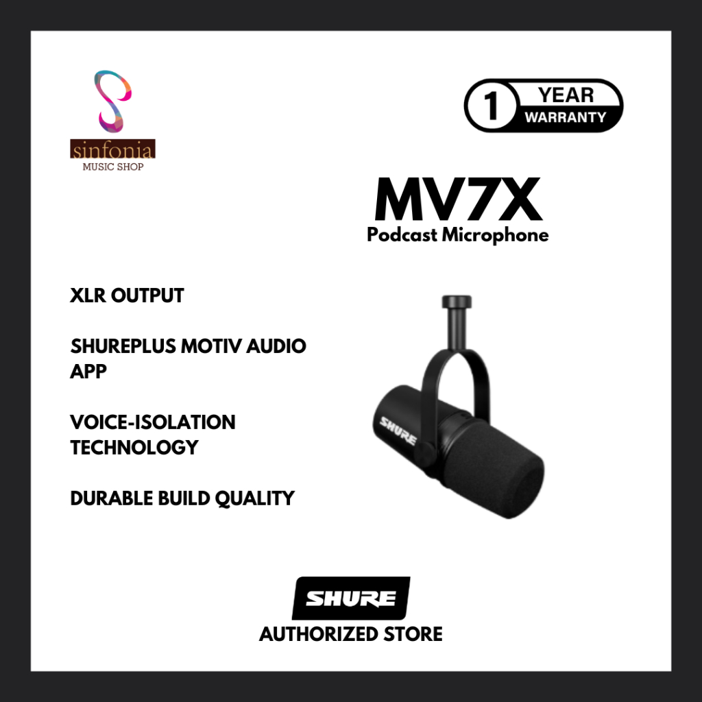 Jual Shure MV7X Podcast Microphone | Shopee Indonesia