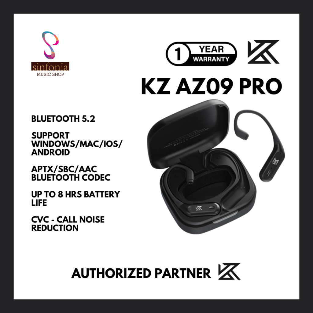 Jual KZ AZ09 Pro Knowledge Zenith APTX TWS Earhook HD Bluetooth Adapter | Shopee Indonesia