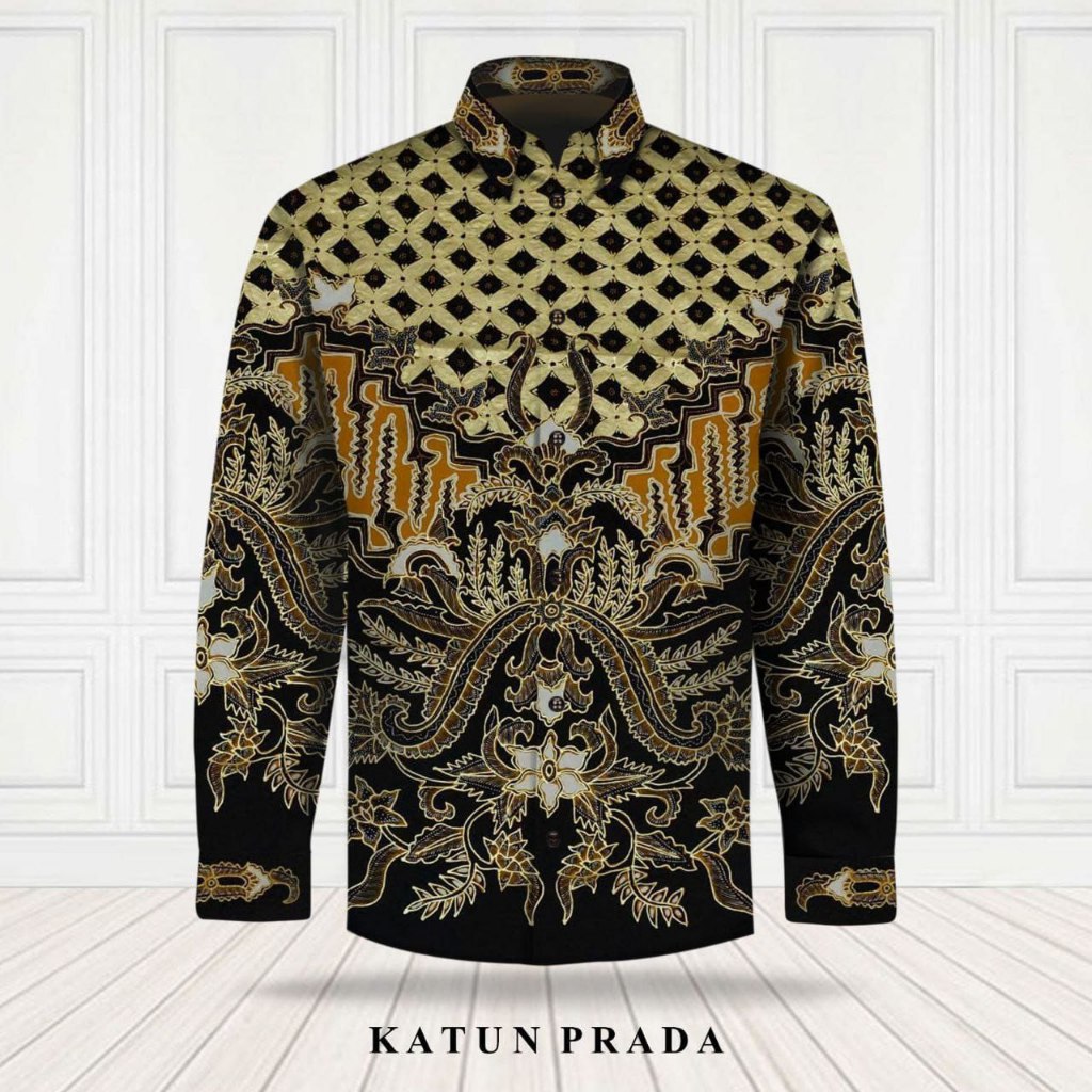 Jual Pola Kemeja Batik Tulis Asli /pekalongan batik klasik prada emas ...