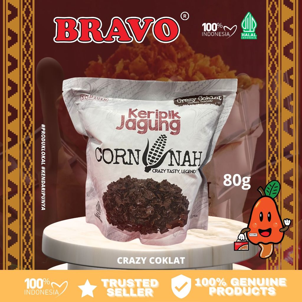 Jual KERIPIK JAGUNG CORN NAH RASA CRAZY COKLAT | Shopee Indonesia