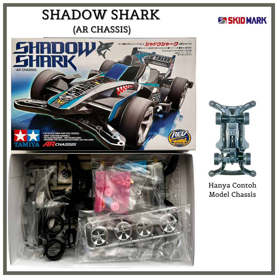 Jual Mobil Rakit Tamiya Mini 4WD - Shadow Shark AR Chassis (ORIGINAL ...