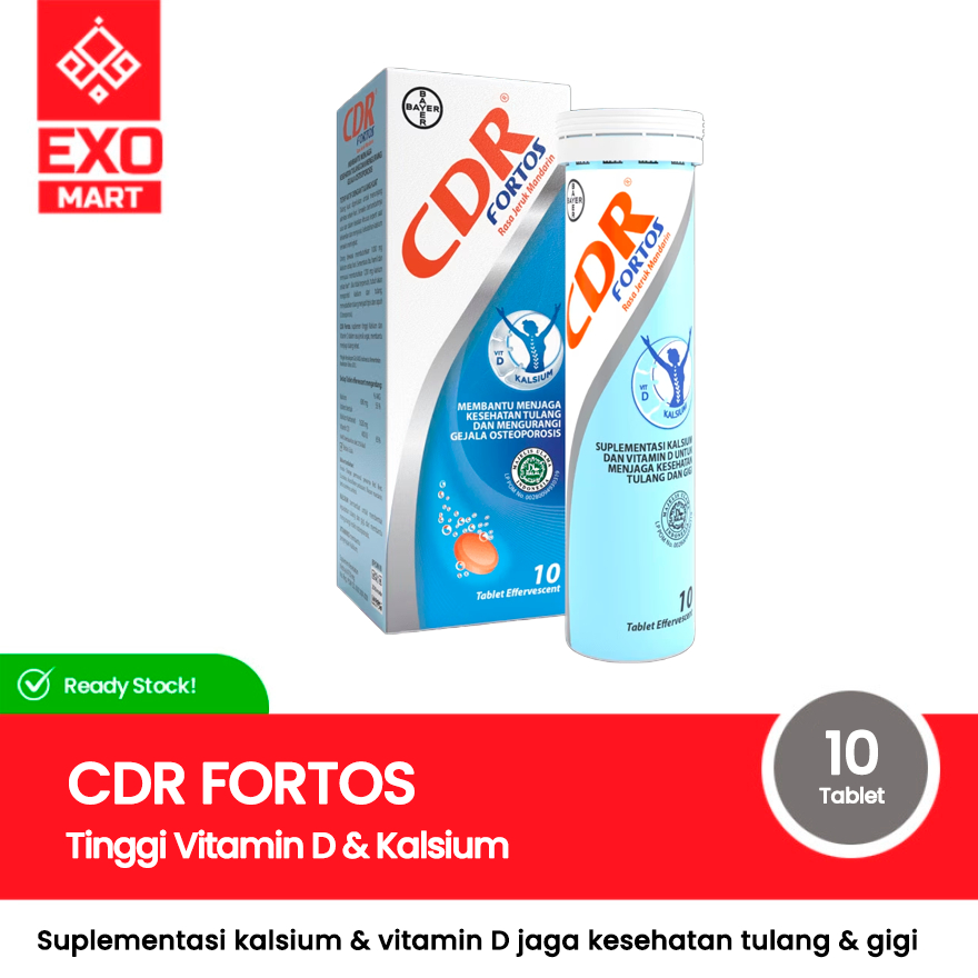 Jual CDR FORTOS 10 Tablet Effervescent - Ekstra Vitamin D & Kalsium ...