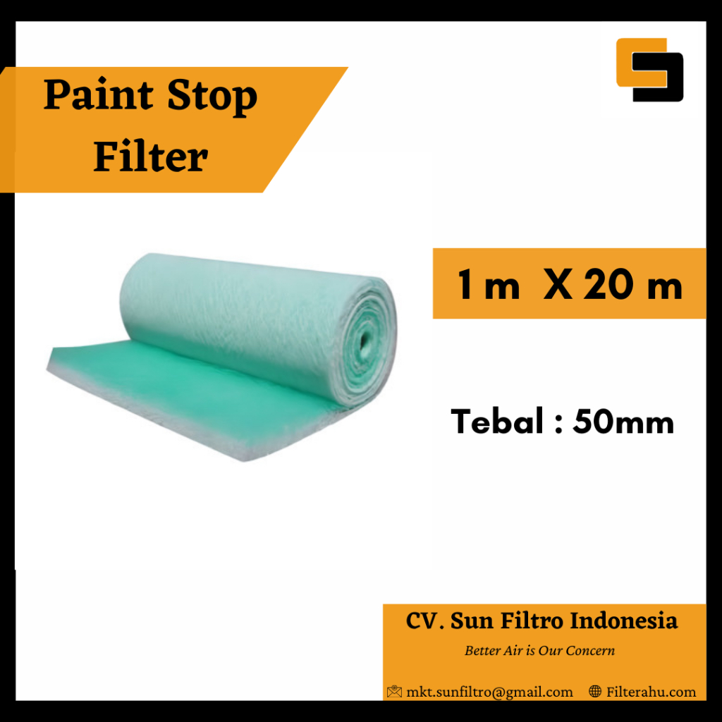 Jual PAINT STOP FILTER SPRAY BOOTH FIBER GLASS 1M X 20M X 50MM | Shopee ...