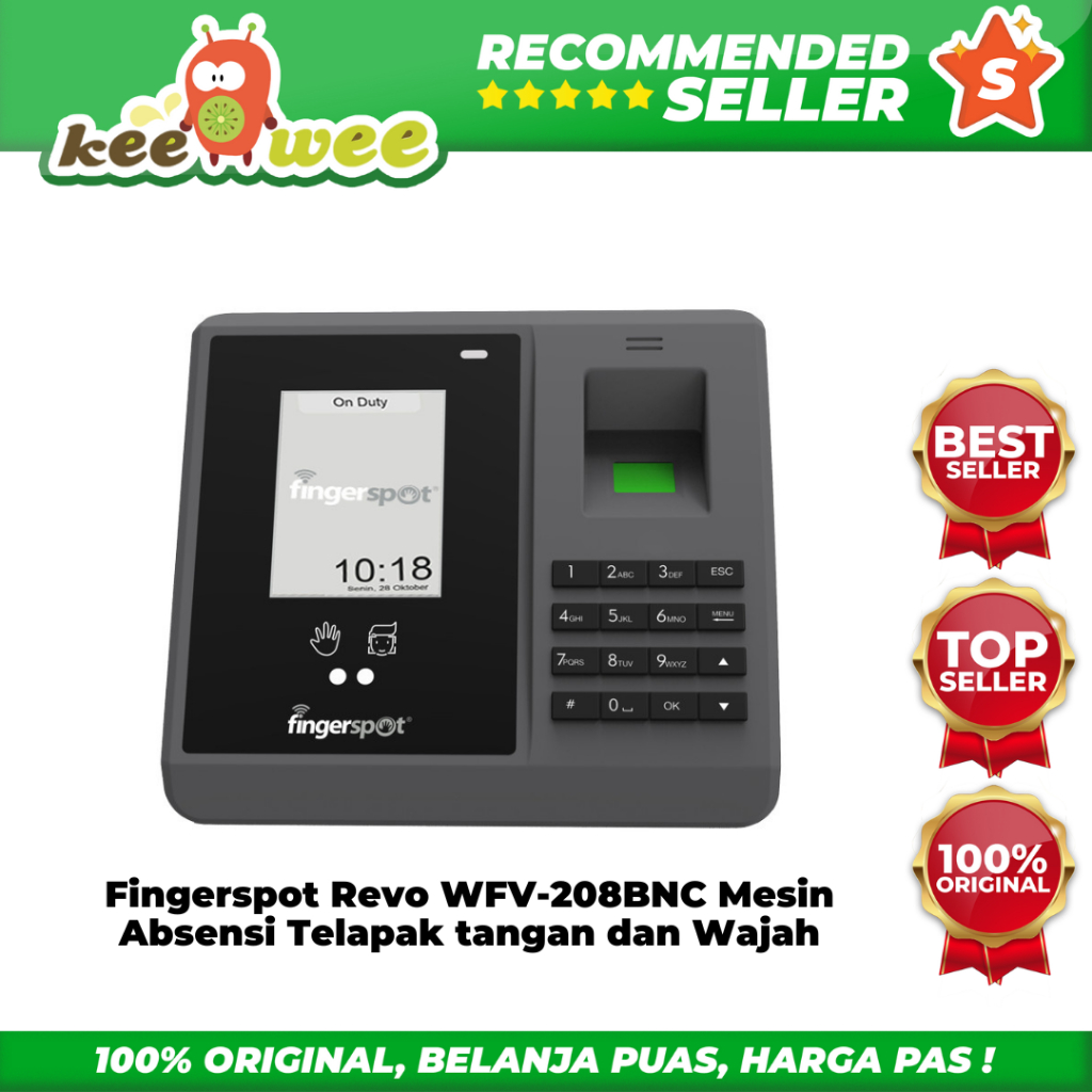 Jual Fingerspot Revo WFV-208BNC Mesin Absensi Telapak tangan dan Wajah ...