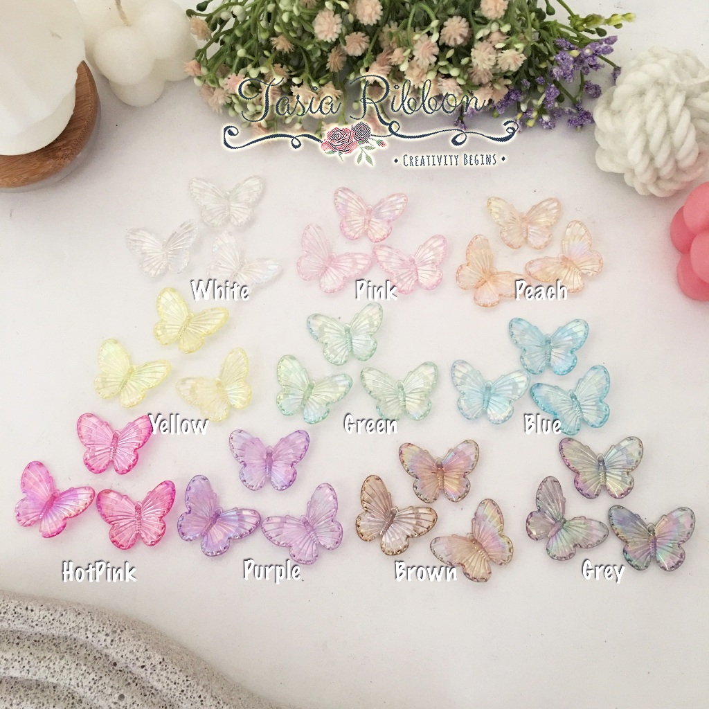 Jual Mote Manik Charm Kupu Transparan AB SMALL [Mote 439] | Shopee ...