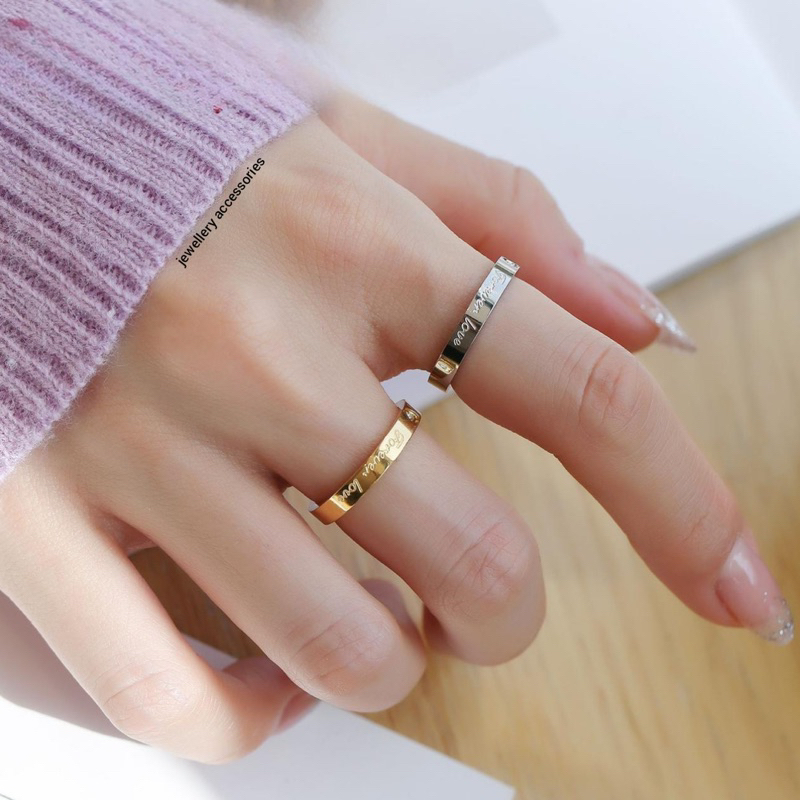 Jual Cincin Titanium Simple Mewah Elegan Korea Fashion Style Premium C90 | Shopee Indonesia