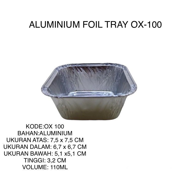 Jual Aluminium Tray Foil / wadah aluminium foil tipe OX-100 ( HARGA PAKET ISI 1000 PCS ...