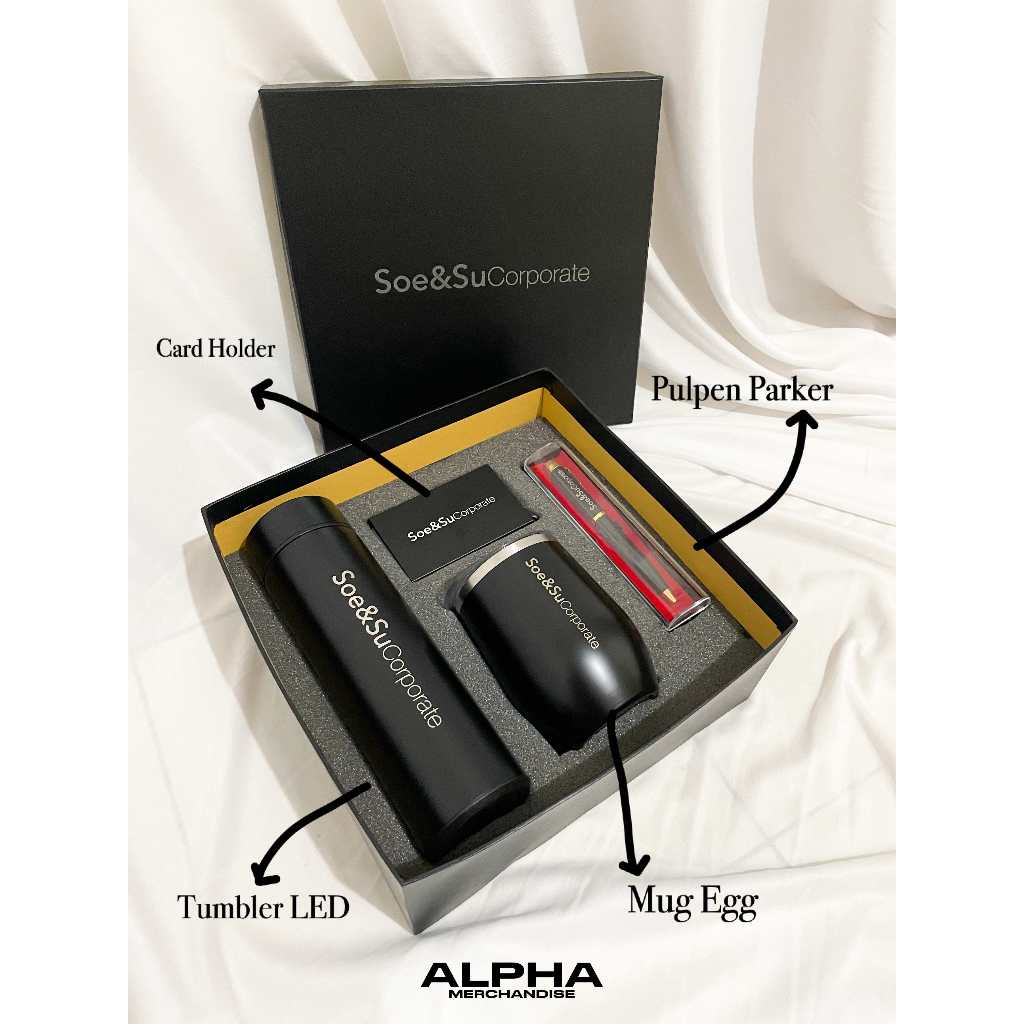 Jual Custom paket gift box gift grafir tumbler, card holder, pulpen ...