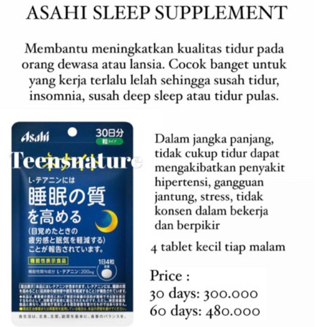 Jual Asahi Sleep Supplement (Japan) | Shopee Indonesia