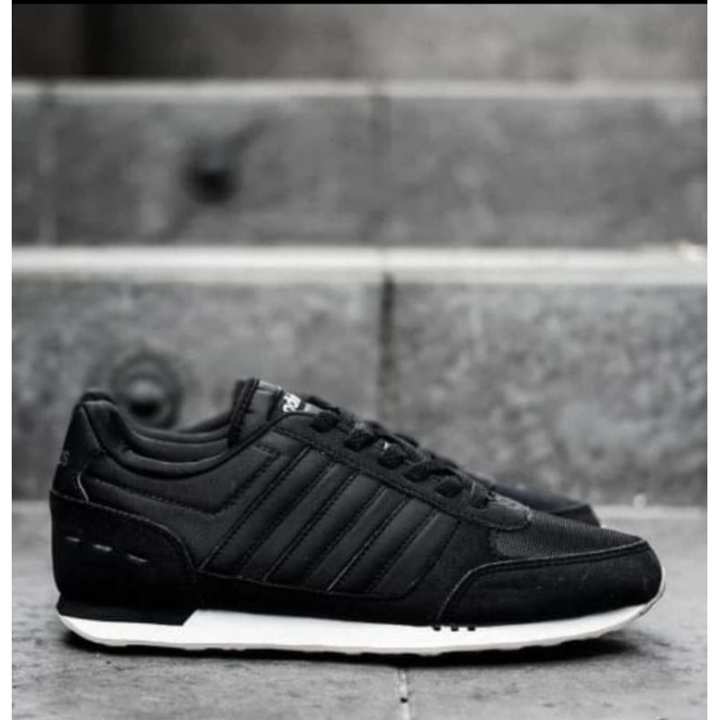 Jual Sepatu Running Adidas Neo City Racer Black Gum (100% Original ...