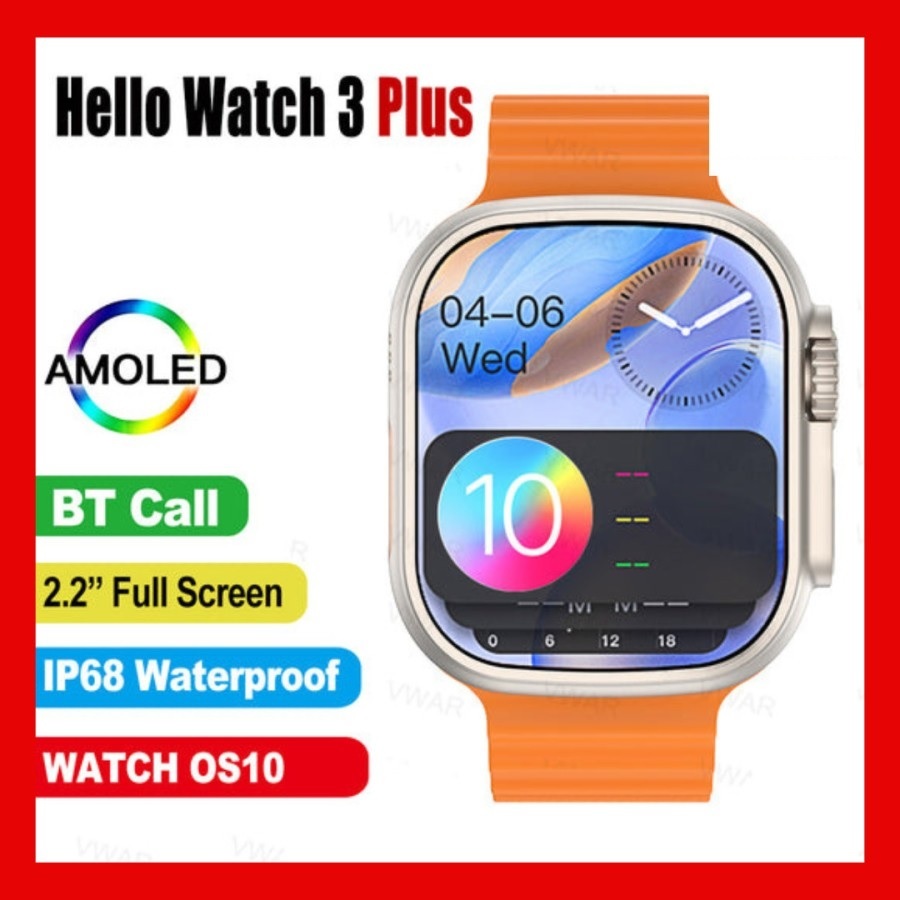 Jual HELLO WATCH 3 PLUS Ultra Smartwatch AMOLED 2.04 inch 4GB | Shopee ...