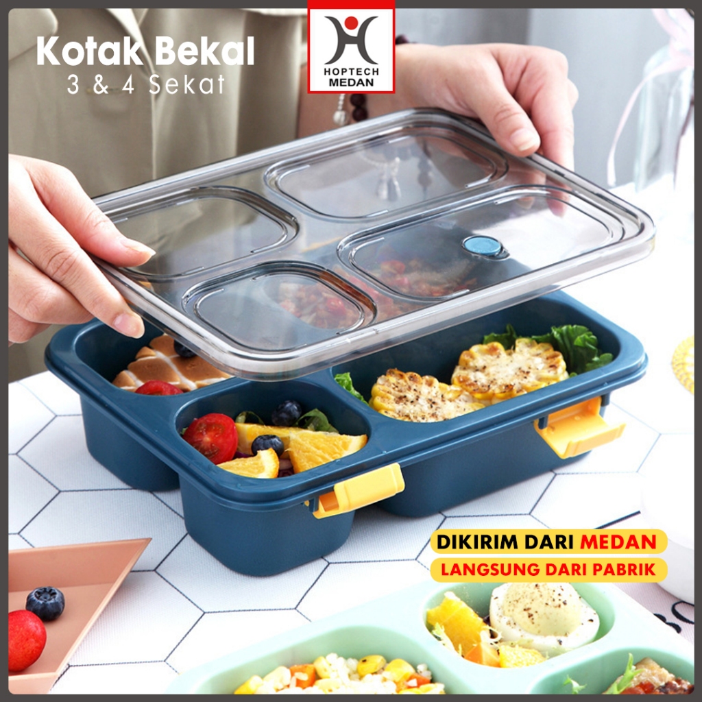 Jual Kotak Bekal Bersekat | Lunch Box | BPA Free | Anti Bocor KOTAK BEKAL | Shopee Indonesia