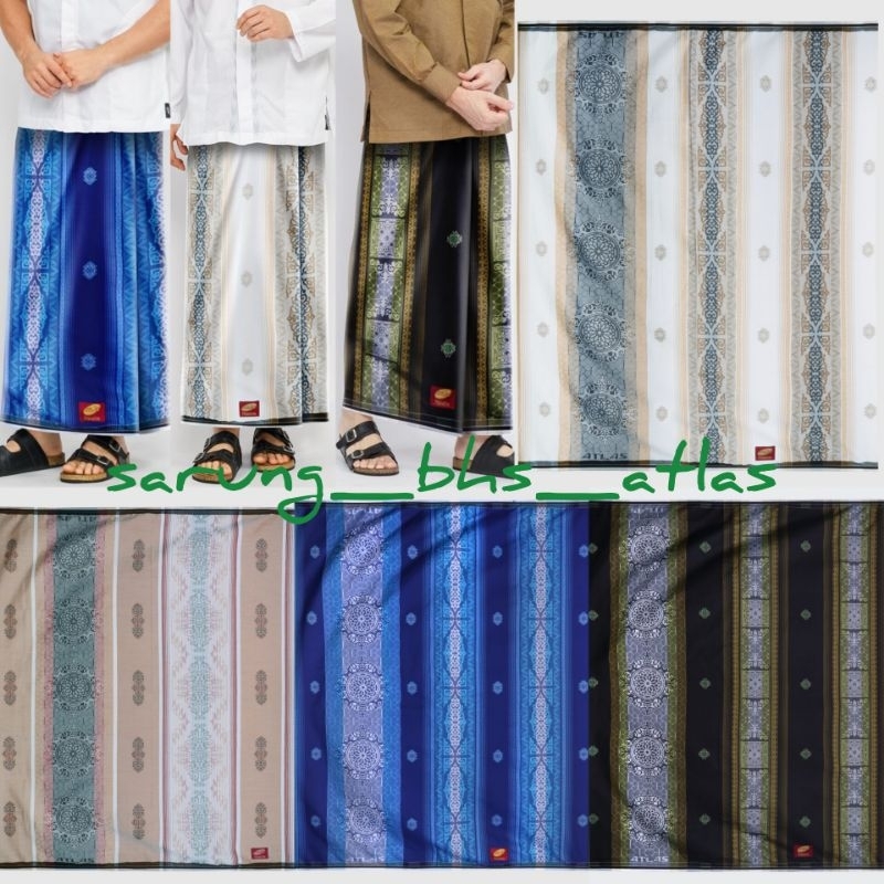 Jual SARUNG ATLAS PREMIUM 790 JACQUARD SONGKET HITAM PUTIH MERAH BIRU ...
