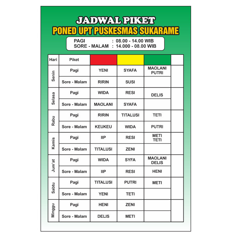 Jual Banner Spanduk Jadwal Piket Poned Puskesmas Custom | Shopee Indonesia