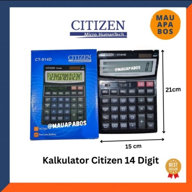 Jual Kalkulator Citizen 14 digit original / Kalkulator Jumbo 14 digit ...