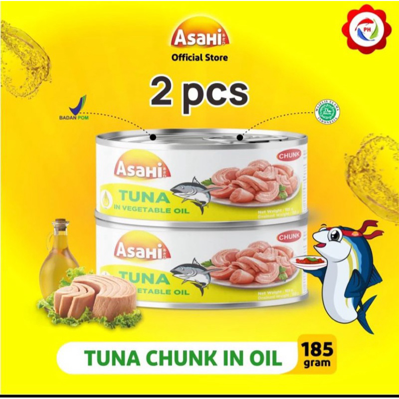 Jual Asahi Tuna Chunk In Oil 185Gr - 2pcs | Shopee Indonesia