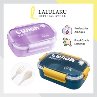 Jual Lunch Box Set 1100ML Kotak Bekal Makan 2 Sekat Tempat Bekal Makan Anti Tumpah Free Sendok ...