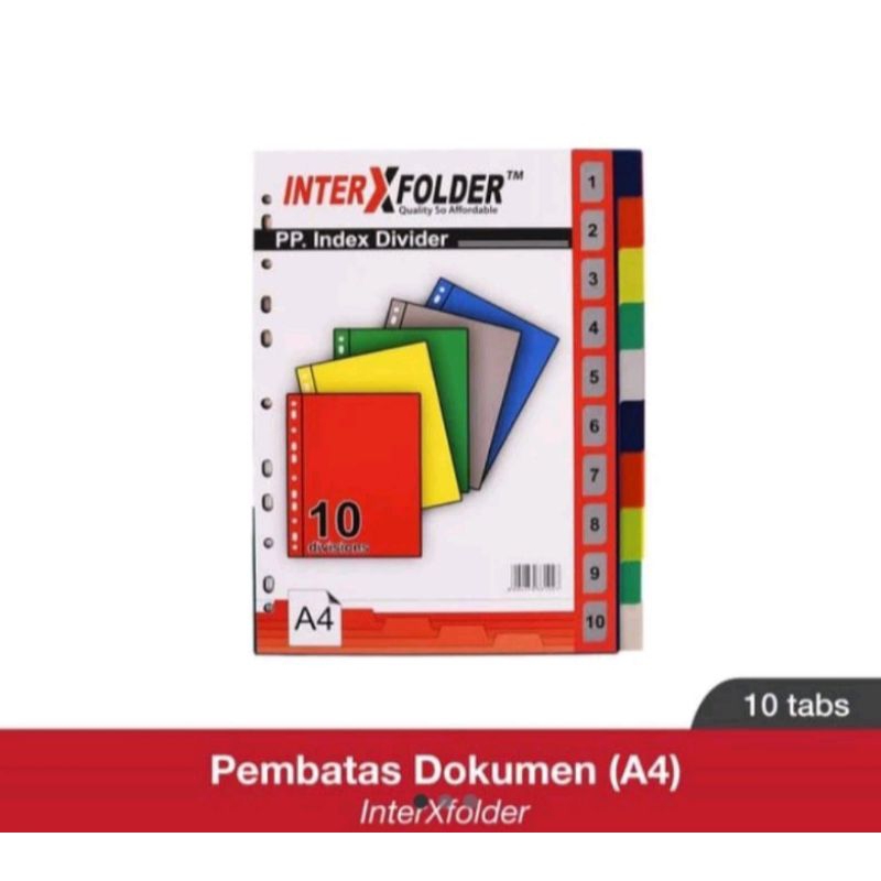 Jual PEMBATAS DOKUMEN/PP INDEX DIVIDER A4 10 DIVISIONS | Shopee Indonesia