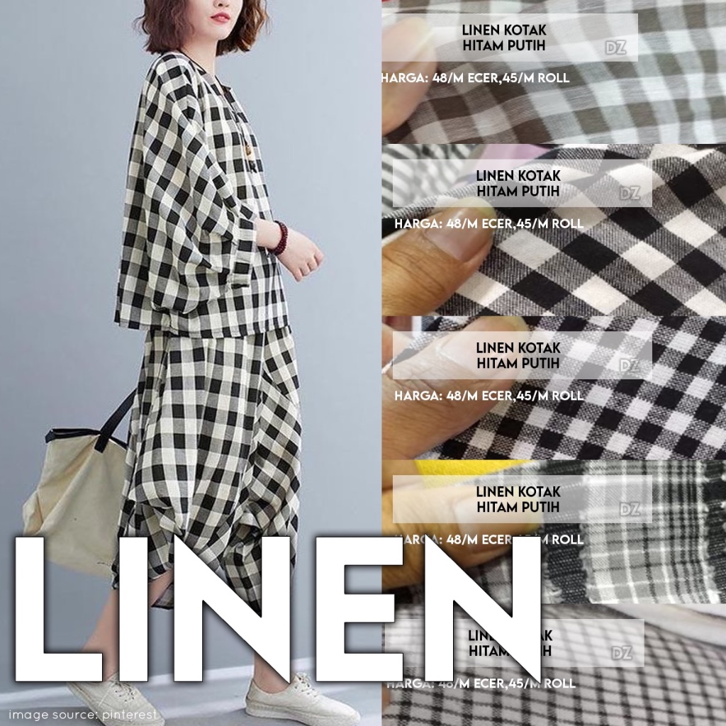 Jual Linen Kotak Hitam Putih | Shopee Indonesia