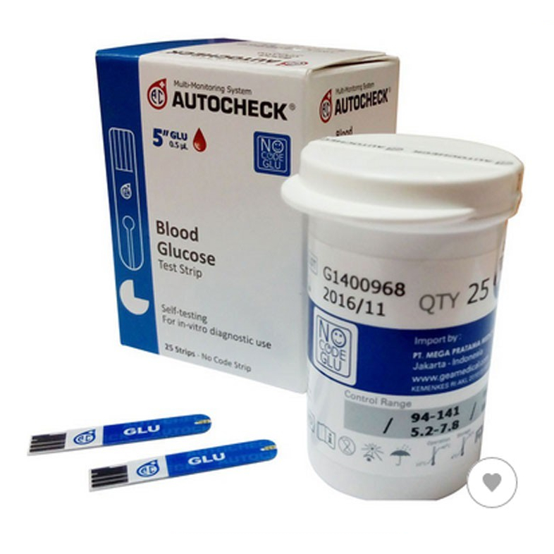 Jual Autocheck Strip Gula Darah / Auto Check Glucose 25 Strip | Shopee ...