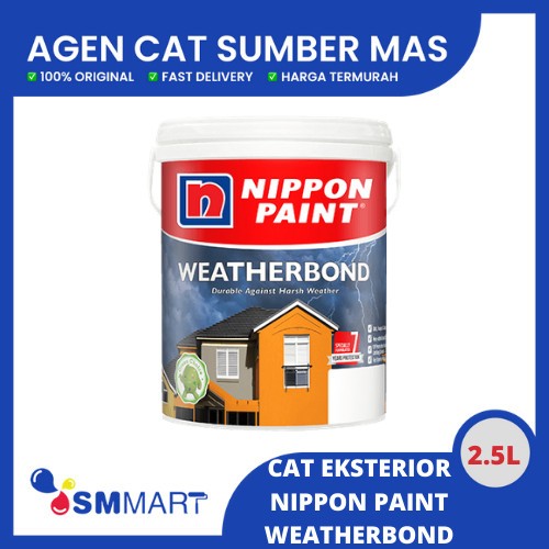 Jual CAT TEMBOK LUAR NIPPON PAINT WEATHERBOND WARNA PUTIH 2,5 LITER ...