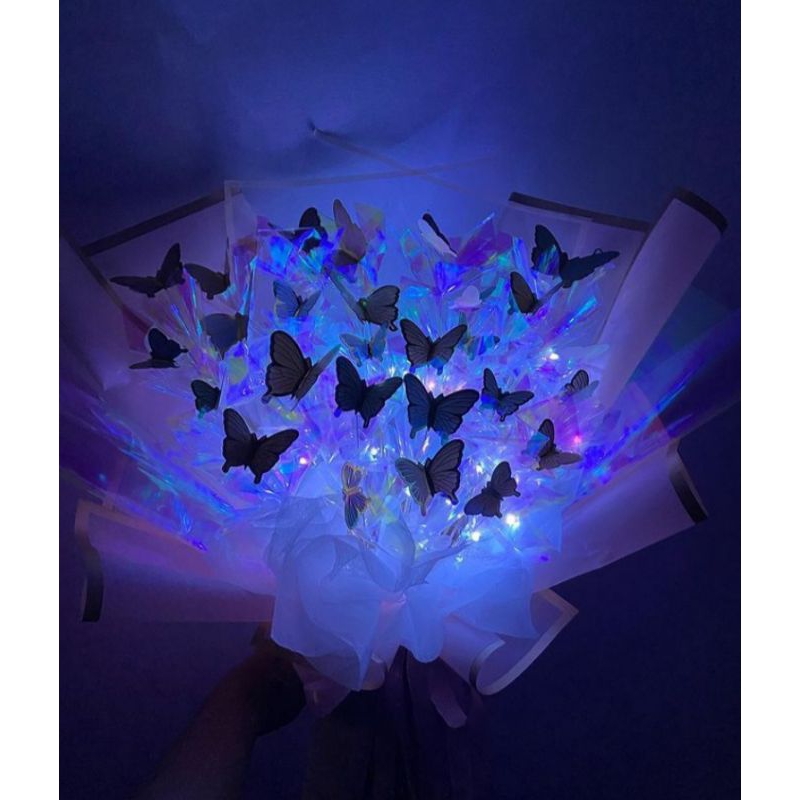Jual Butterfly Bouquet With LED (Buket Kupu-kupu dengan LED) | Shopee ...