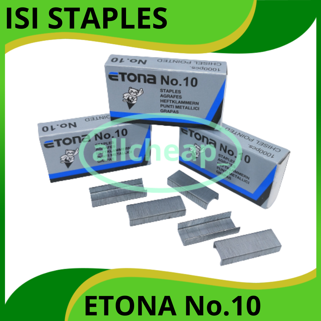 Jual isi hekter refill stapler isi staples etona no 10 | Shopee Indonesia