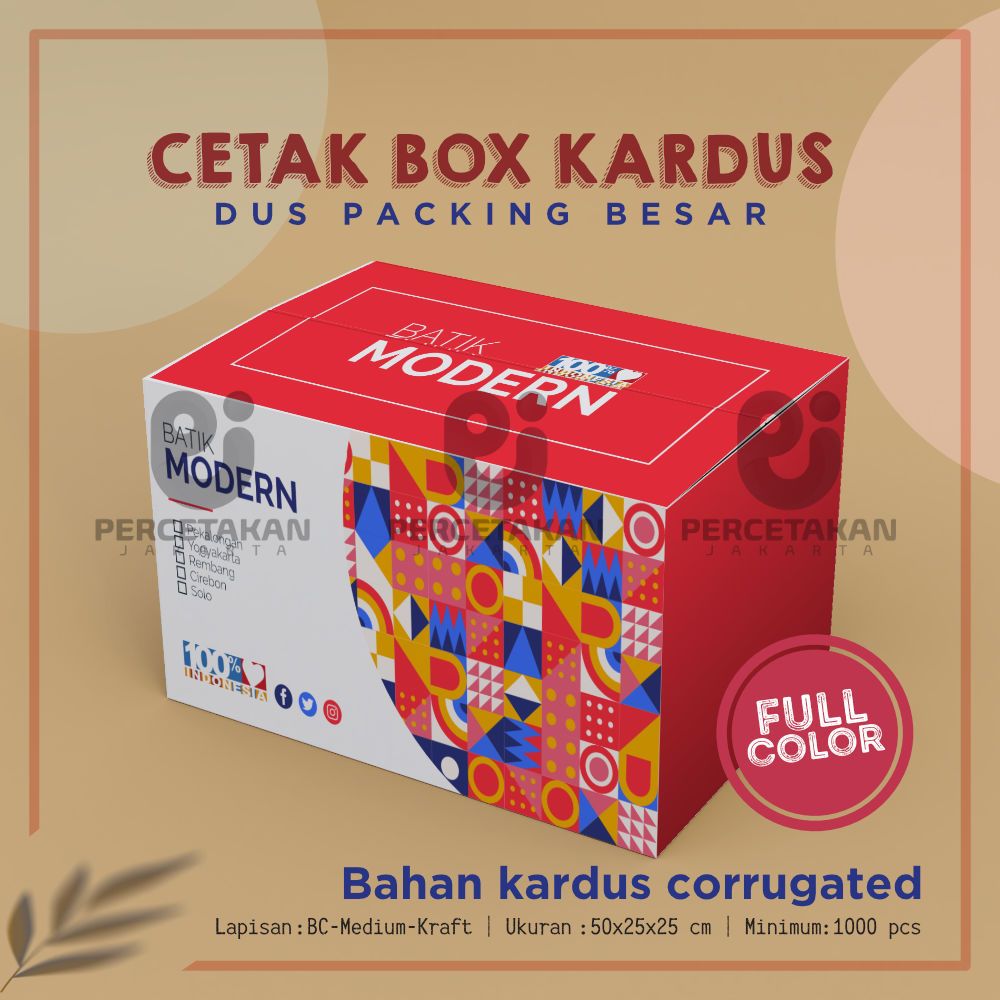 Jual Cetak BOX KARDUS 50x25x25 cm Full Color Free Custom Desain/Logo ...