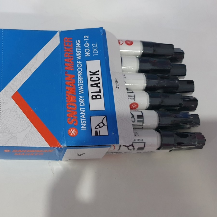 Jual Spidol PERMANEN HITAM SNOWMAN / snowman marker giant TYPE G-12 PER ...