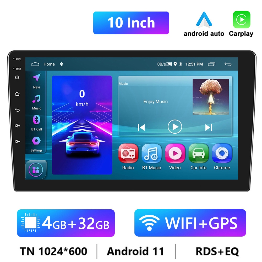 Jual 7 9 10 Inch 2+32G/4+32G Android 12 Radio Stereo Mobil 2GB RAM 32GB ROM Bluetooth WiFi GPS ...