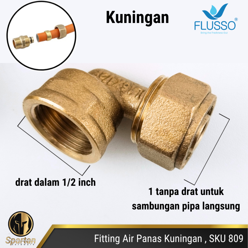 Jual Fitting Knee Elbow Sambungan Selang Pipa Air Panas Dingin Water Heater Sock Knee Drat Dalam ...