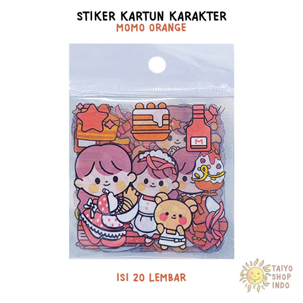 Jual TAIYO Sticker Aesthetic Momo 2D Stiker Pack Isi 20 Lembar Kartun ...