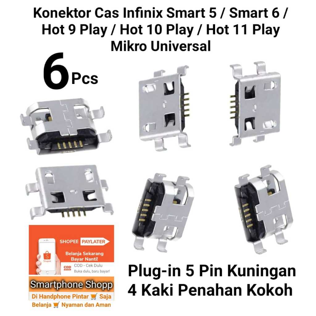 Jual Konektor Cas Infinix Smart 5 / Smart 6 / Hot 9 Play / Hot 10 Play / Hot 11 Play Mikro ...
