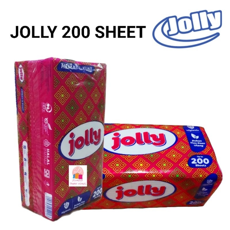 Jual Tisu JOLLY 200 sheet 2ply facial tissue KEMASAN BARU !! | Shopee ...