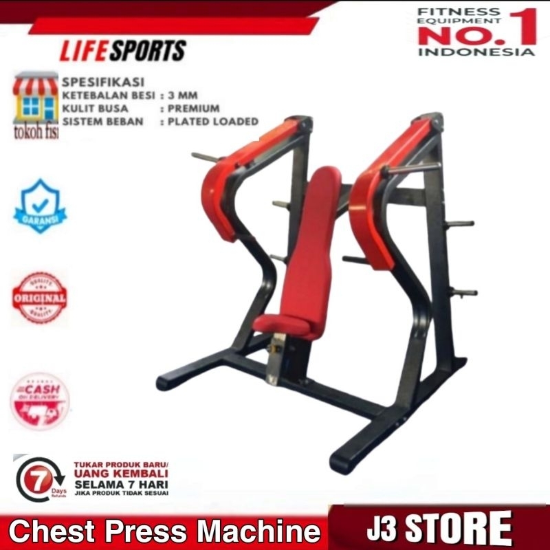 Jual Chest press machine(Original)chest press gym home alat angkat ...