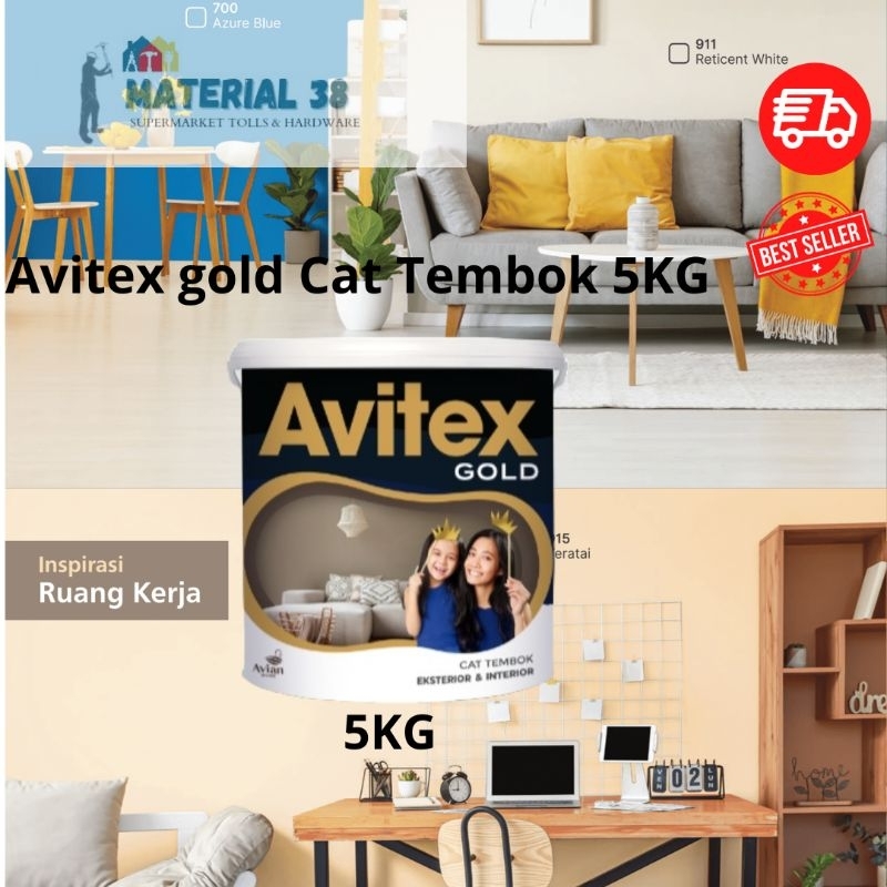 Jual AVITEX GOLD CAT TEMBOK 5KG | Shopee Indonesia