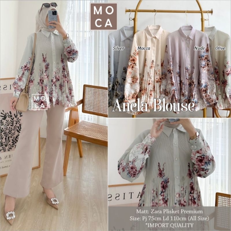 Jual MOCA Anela Blouse 110 Motif Moca MCA Meong Solo | Shopee Indonesia