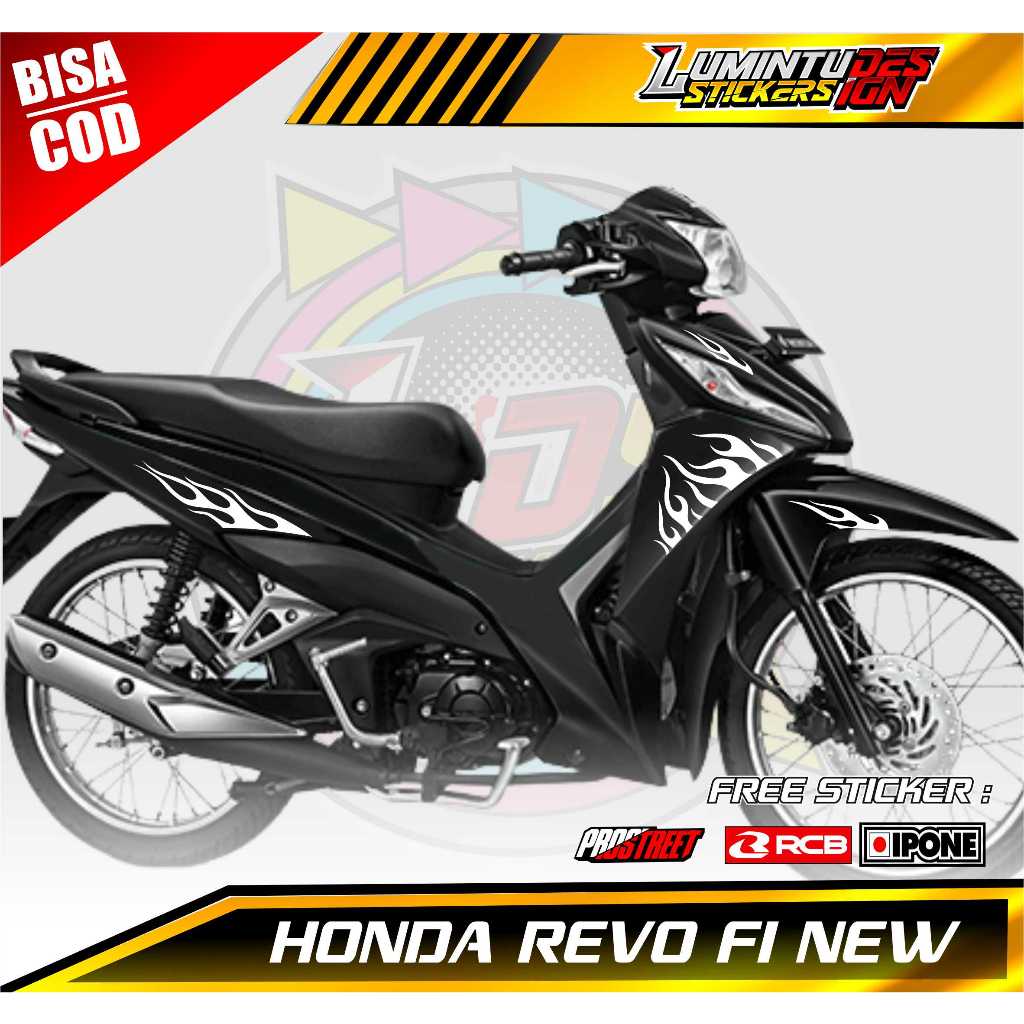 Jual STRIPING VARIASI HONDA REVO FI NEW DESAIN API / STICKER LIST MOTOR ...