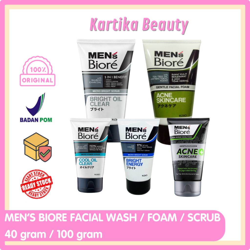 Jual BIORE MEN FACIAL FOAM / WASH / MICRO SCRUB | SABUN CUCI MUKA LAKI PEMBERSIH WAJAH PRIA ...