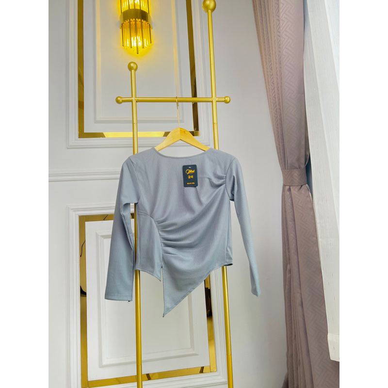 Jual Zia Knit Top| Atasan Knit Wanita- Korean Top- Baju Knit Wanita Lengan Panjang- Long Sleeve ...